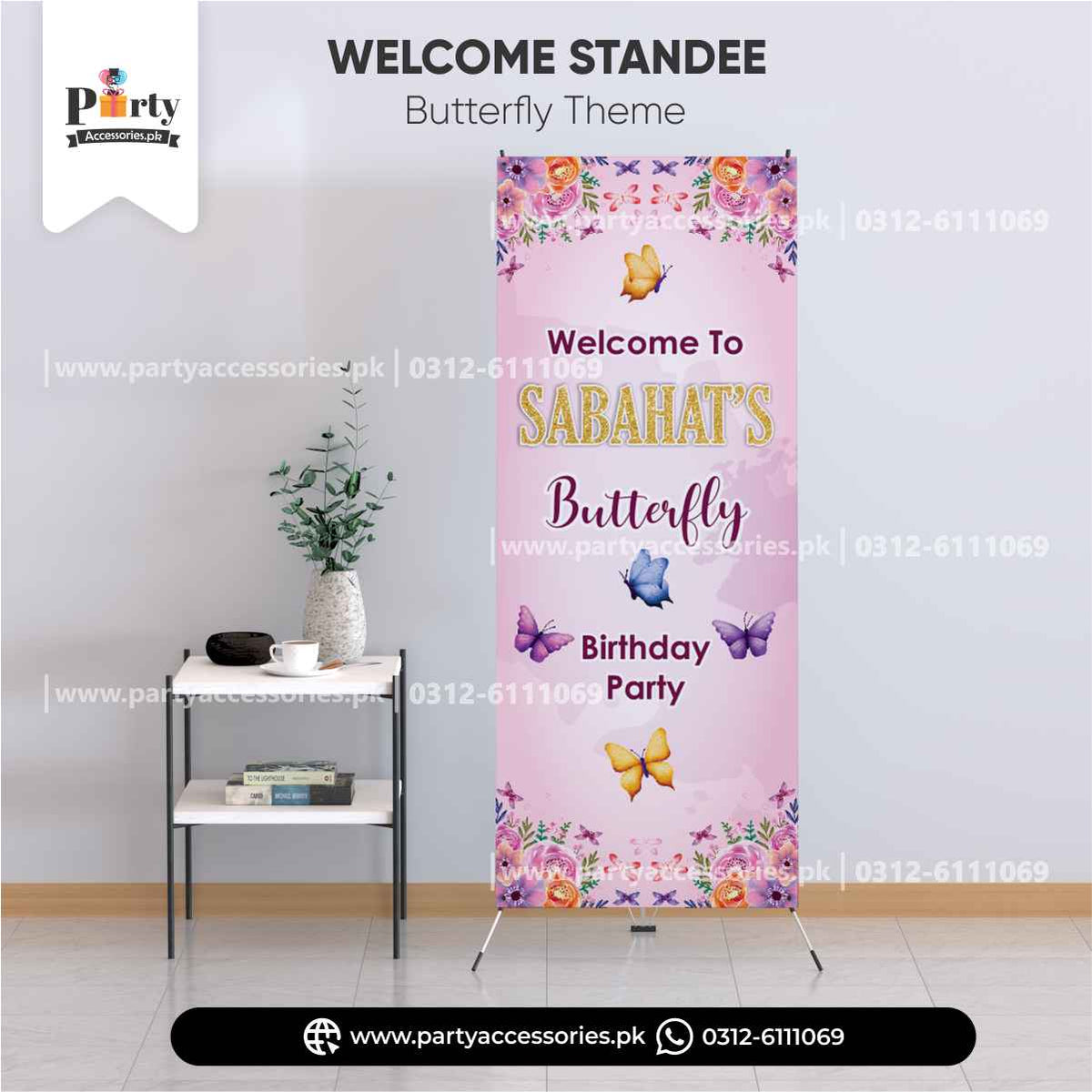 Butterfly Theme Welcome Standee | Personalized Party Entrance Decor ...