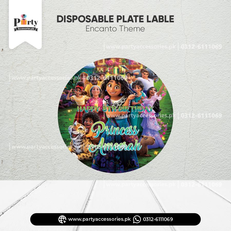 Encanto-Themed Disposable Plates with Custom Labels (Pack of 6 ...