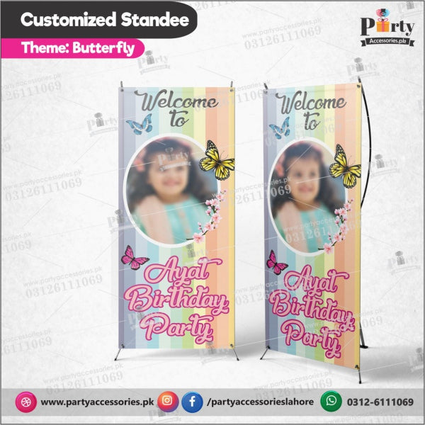 Butterfly Theme Welcome Standee | Personalized Party Entrance Decor ...