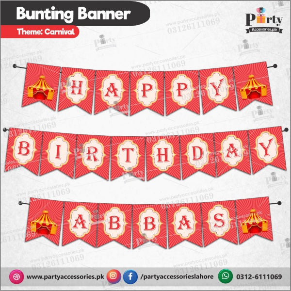 Customized Carnival Circus theme Birthday Bunting Banner for Birthday ...
