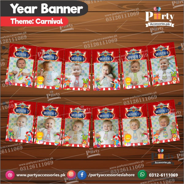 Customized Month wise year Picture banner in Carnival Circus theme ...