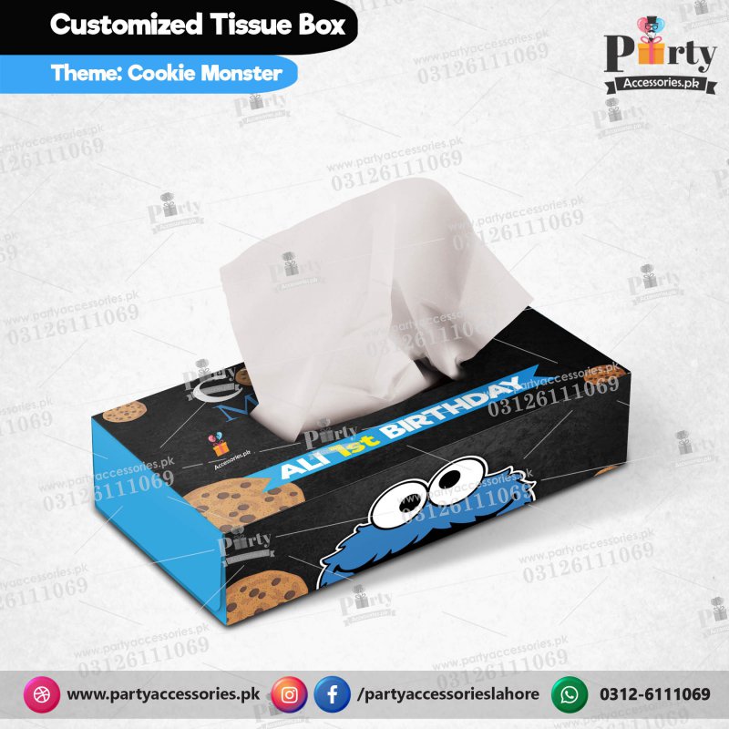 Cookie Monster-Themed Customized Tissue Box Cover for Parties ...