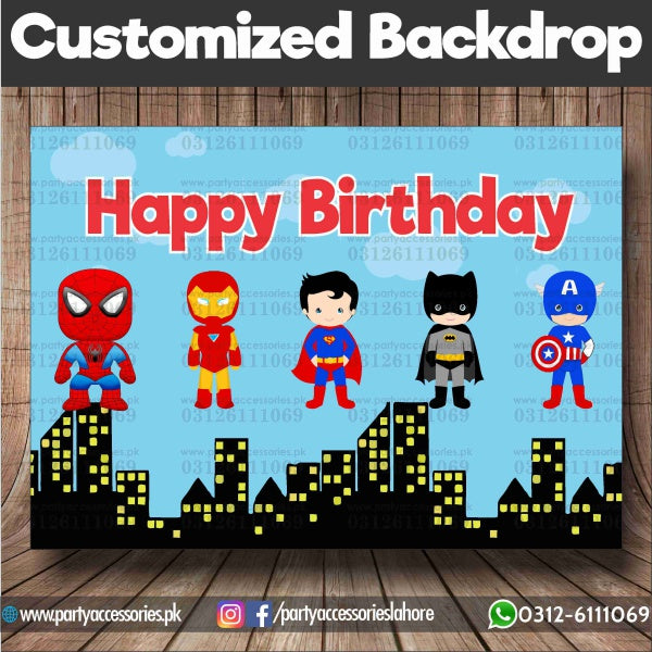 Avengers Backdrop Superhero Party Decoration Birthday Wall Background ...