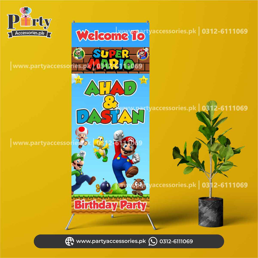 Super Mario-Themed Welcome Standee for Birthday Decor ...