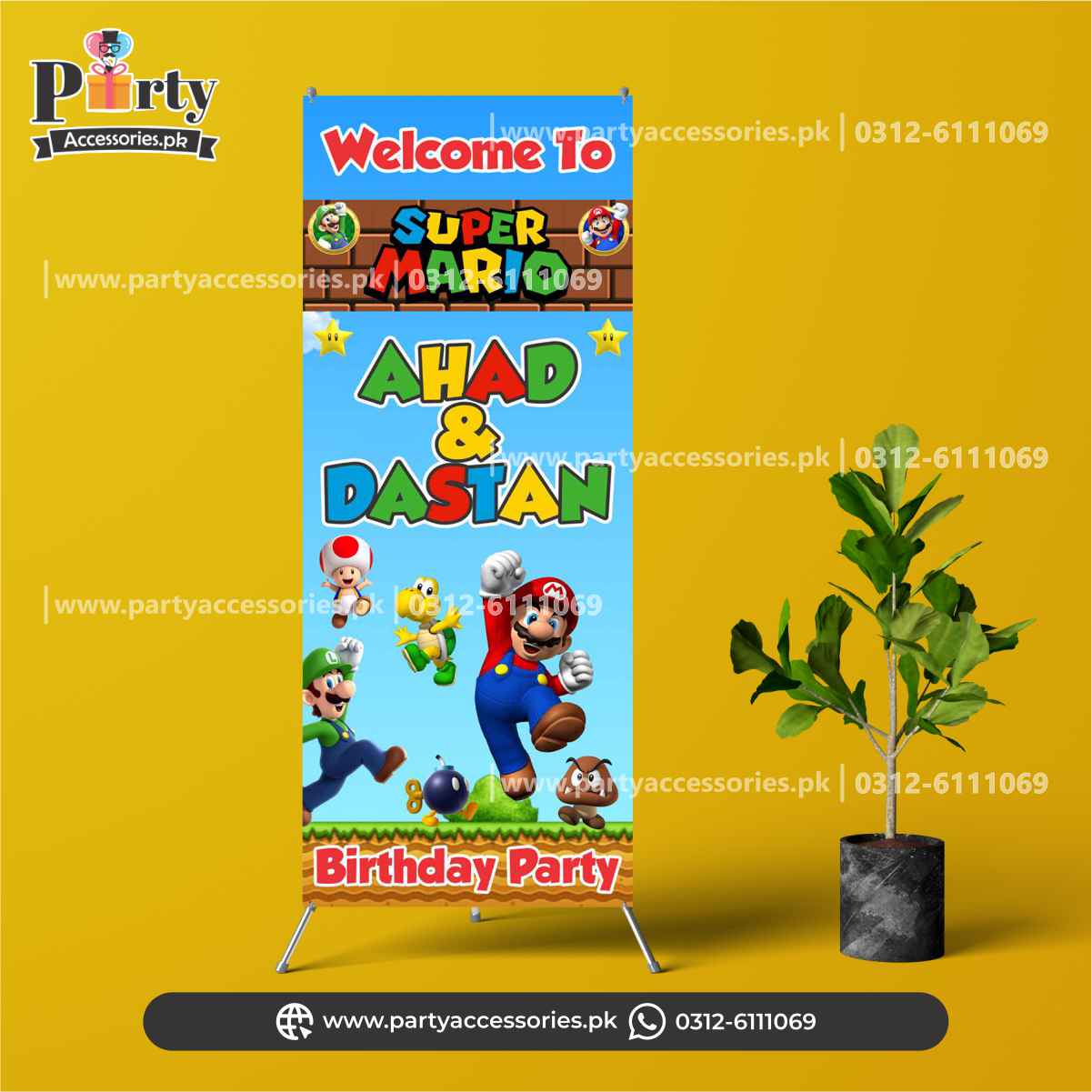 Super Mario-Themed Welcome Standee for Birthday Decor ...