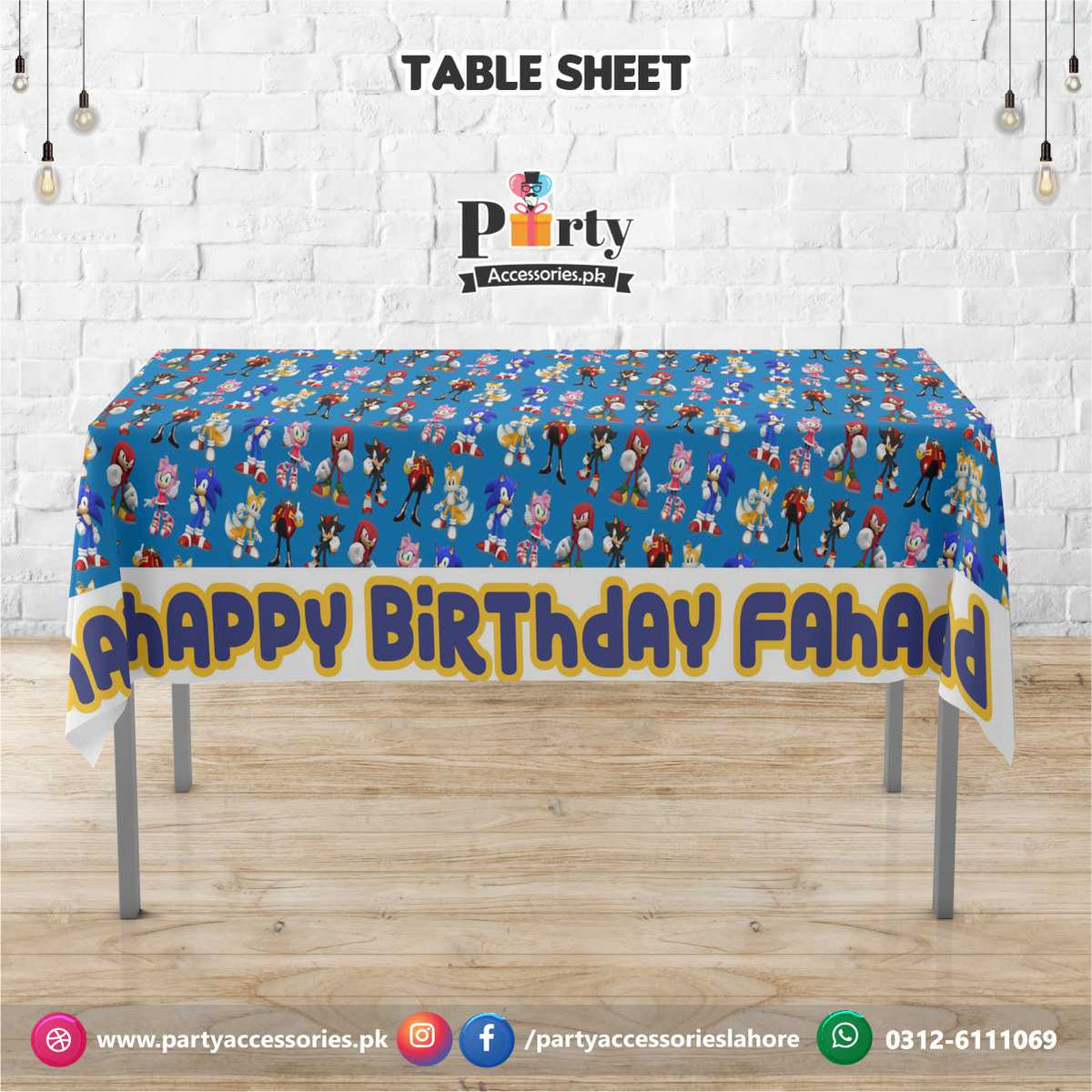Sonic Table Top Sheet: 100% Customizable Party Decor – PartyAccessories ...