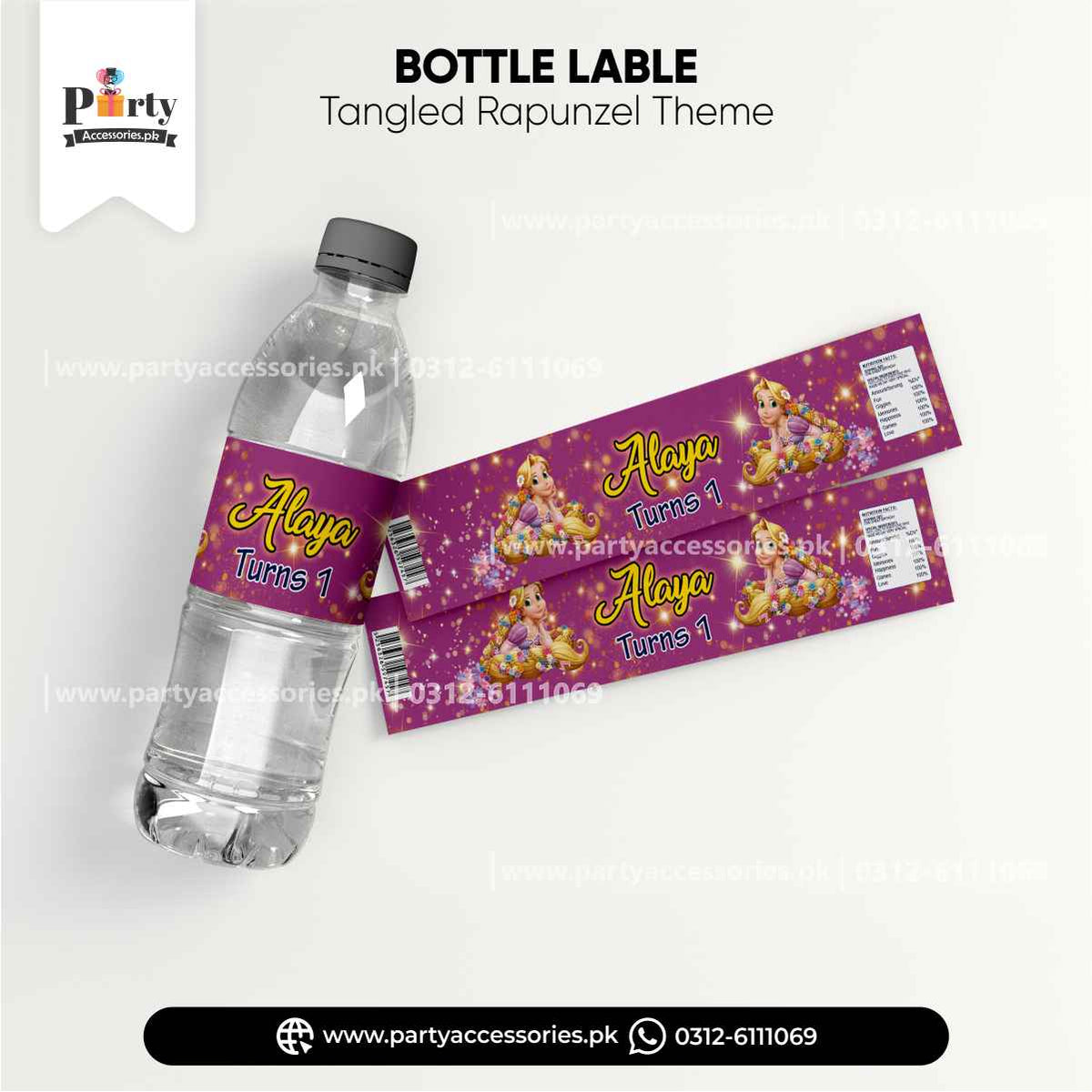 Tangled Rapunzel Bottle Labels | 6-Pack Custom Drink Decorations ...