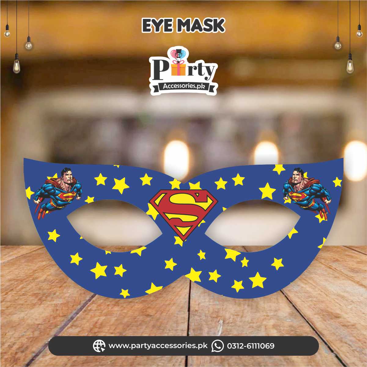 Superman Party Eye Masks | 6-Pack Kids Birthday Party Pack | Ages 3-12 ...