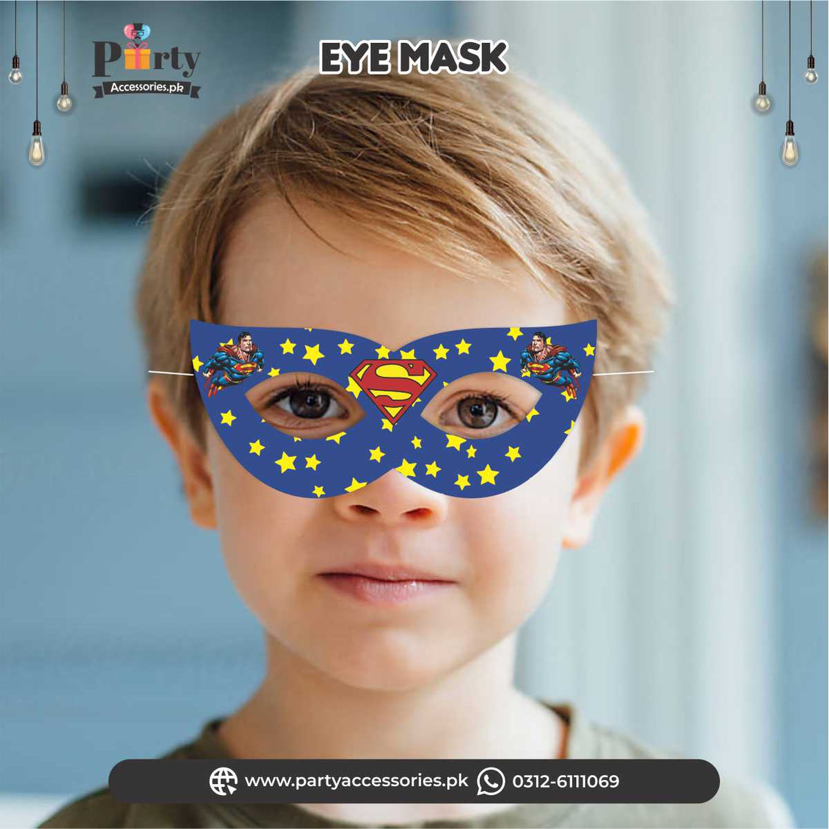 Superman Party Eye Masks | 6-Pack Kids Birthday Party Pack | Ages 3-12 ...