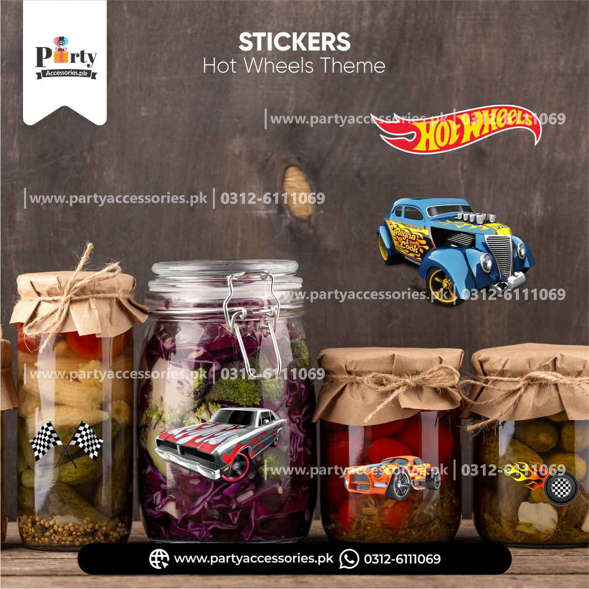 Hot Wheels Theme Stickers for Party Decoration (Pack of 12 ...