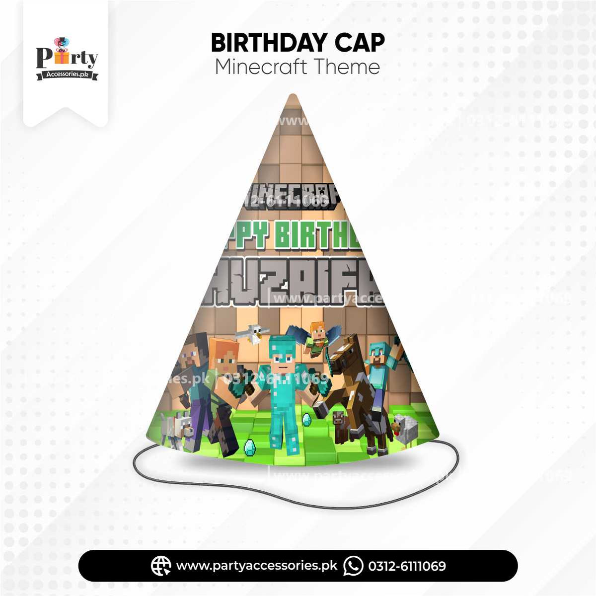 Minecraft Party Cone Caps: 6-Pack for Gaming Birthdays ...
