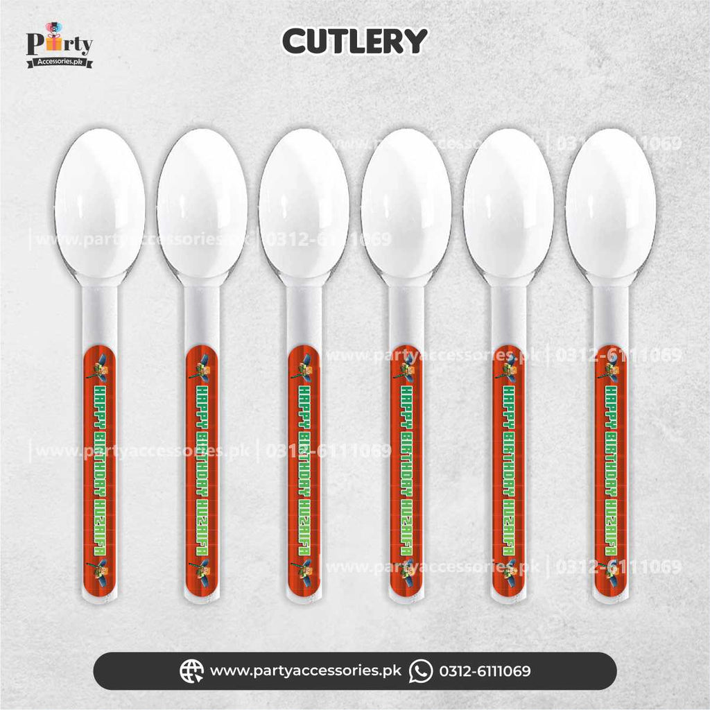 Minecraft Theme Cutlery Set - Customized Party Tableware ...