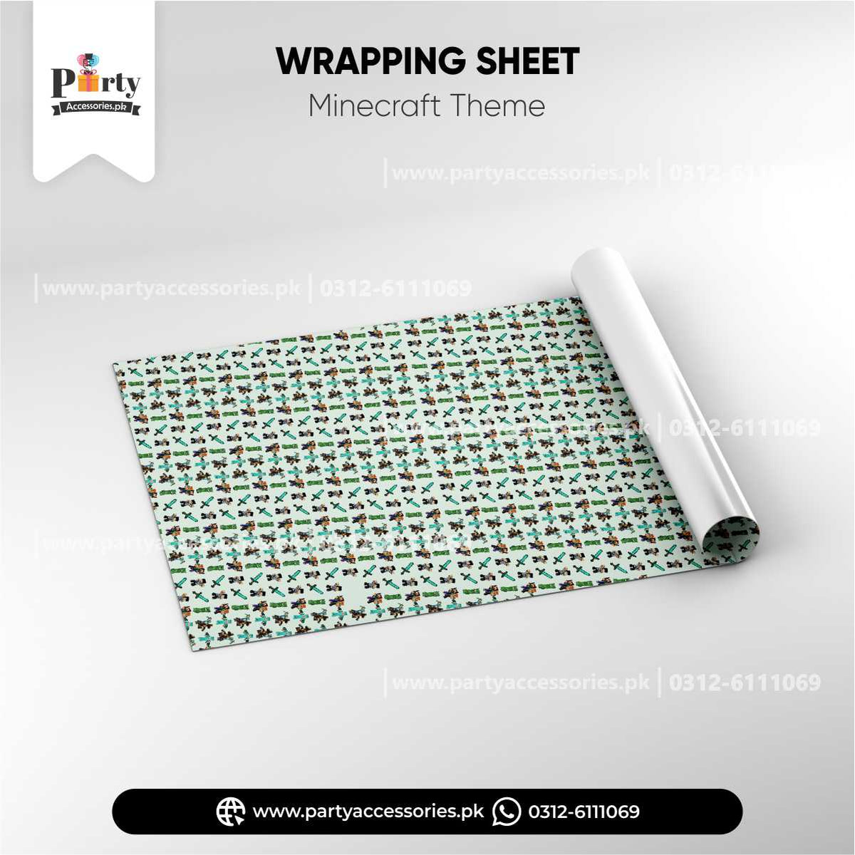 Minecraft Gift Wrap Sheets (2-Pack) for Birthdays – PartyAccessories.com.pk