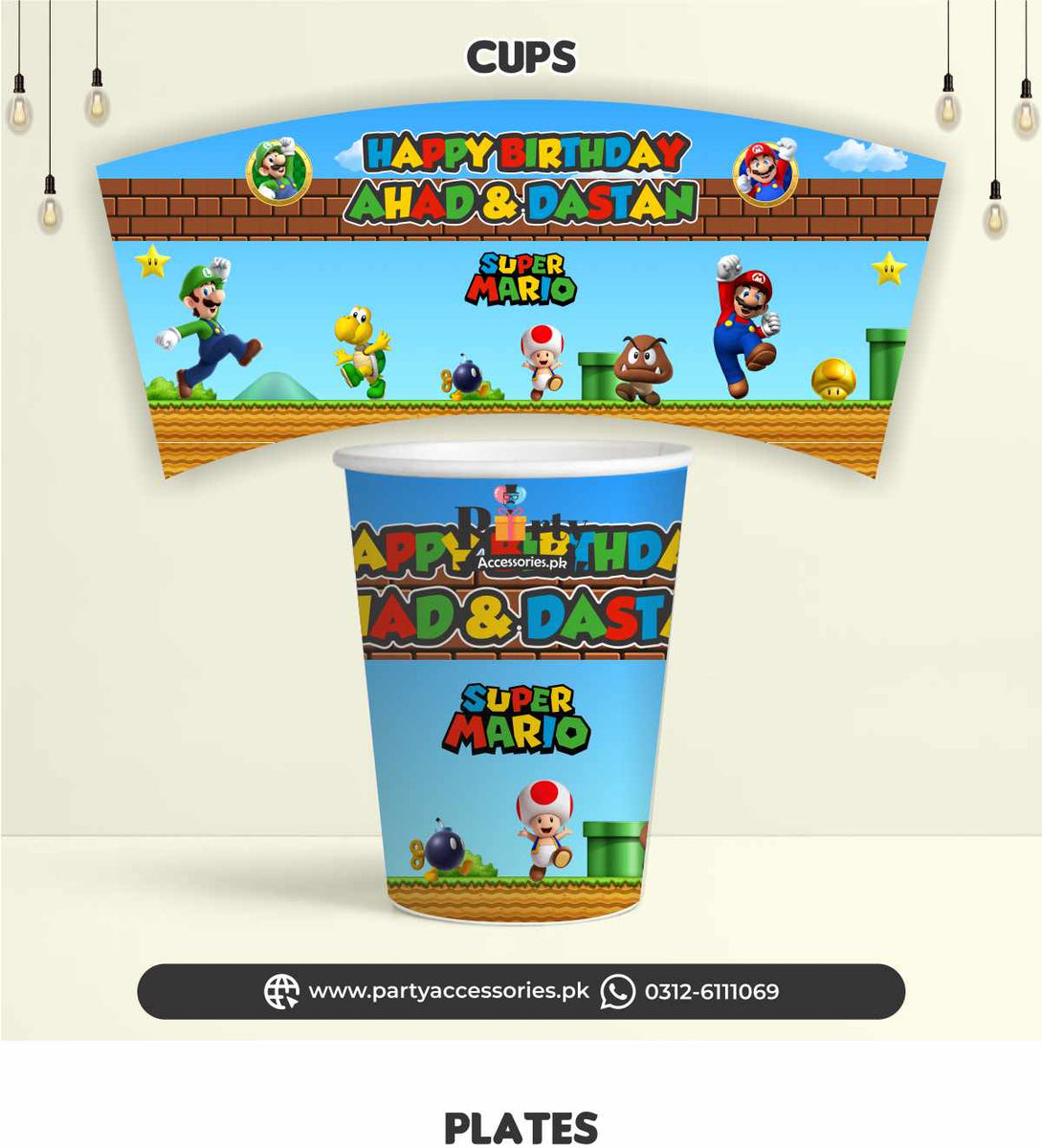 Super Mario Customized Disposable Cups for Party Drinks ...