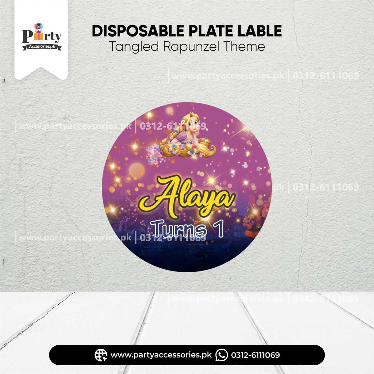 Tangled Rapunzel Disposable Plates | 6-Pack Custom Party Tableware ...