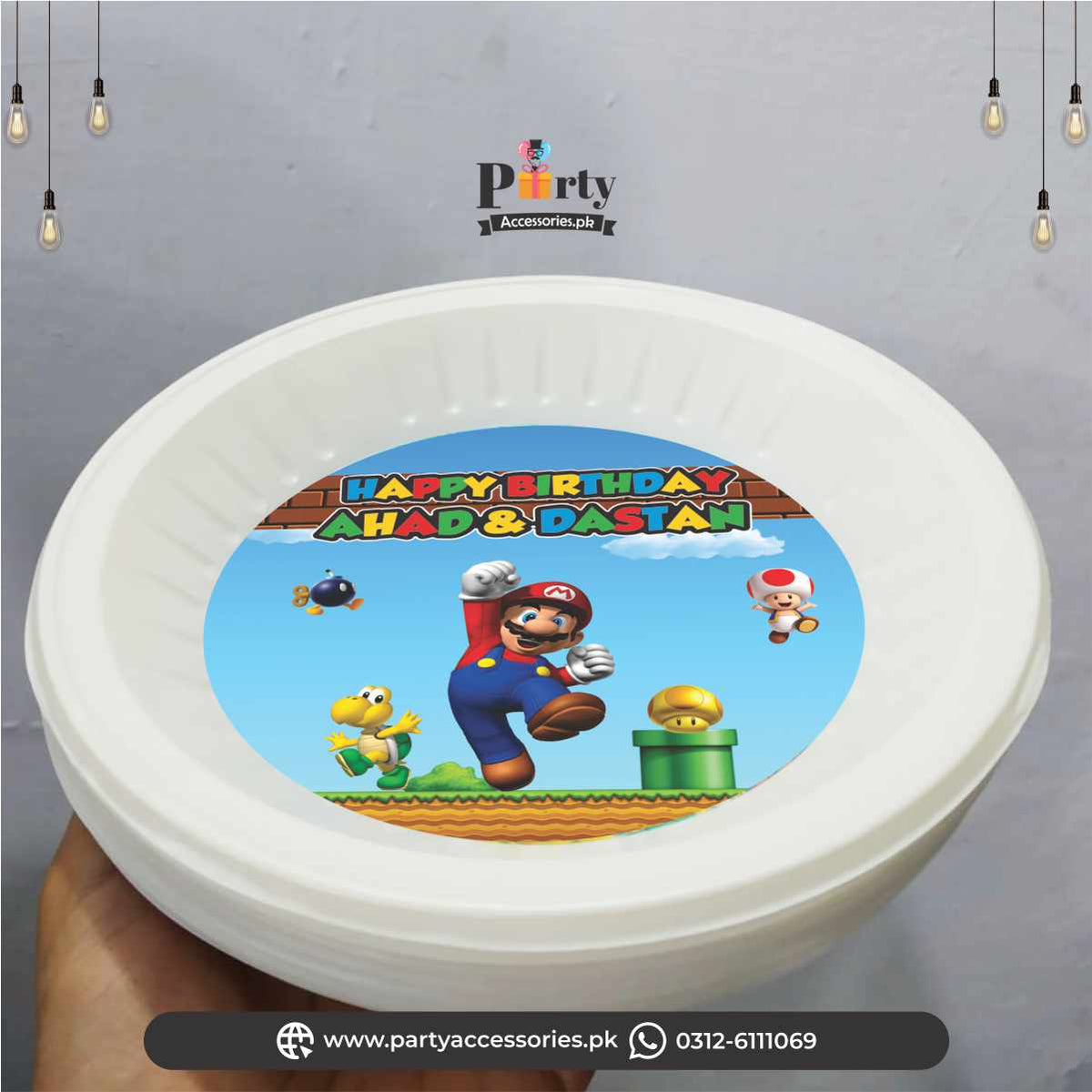 Super Mario Disposable Plates for Party Tableware – Pack of 6 ...