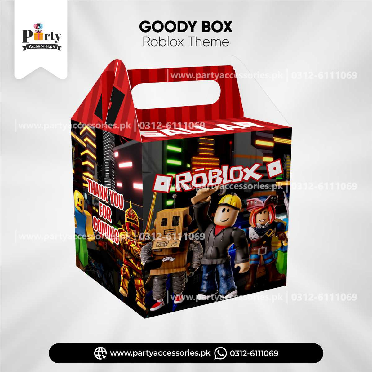 Roblox Boy Theme Favor Boxes - Pack of 6 for Birthday Fun ...