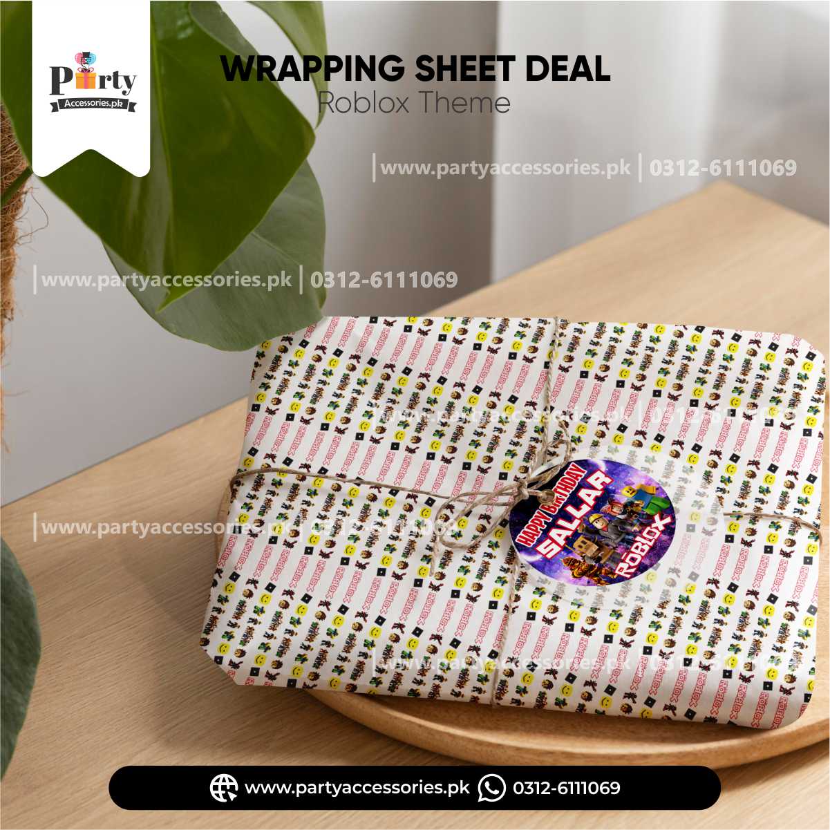 Roblox Boy Theme Gift Wrap Set: 3-Piece Wrapping Solution ...