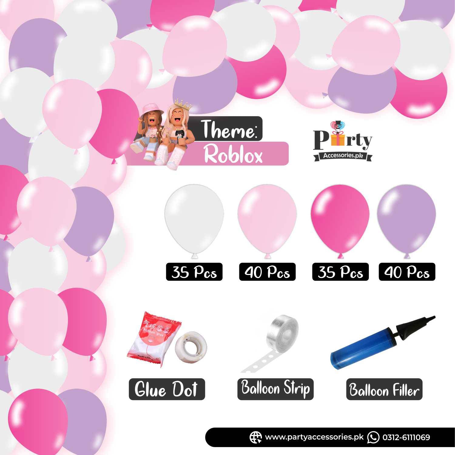 Roblox Girl Theme Balloon Arch Kit 150 Pieces for Colorful Celebration ...