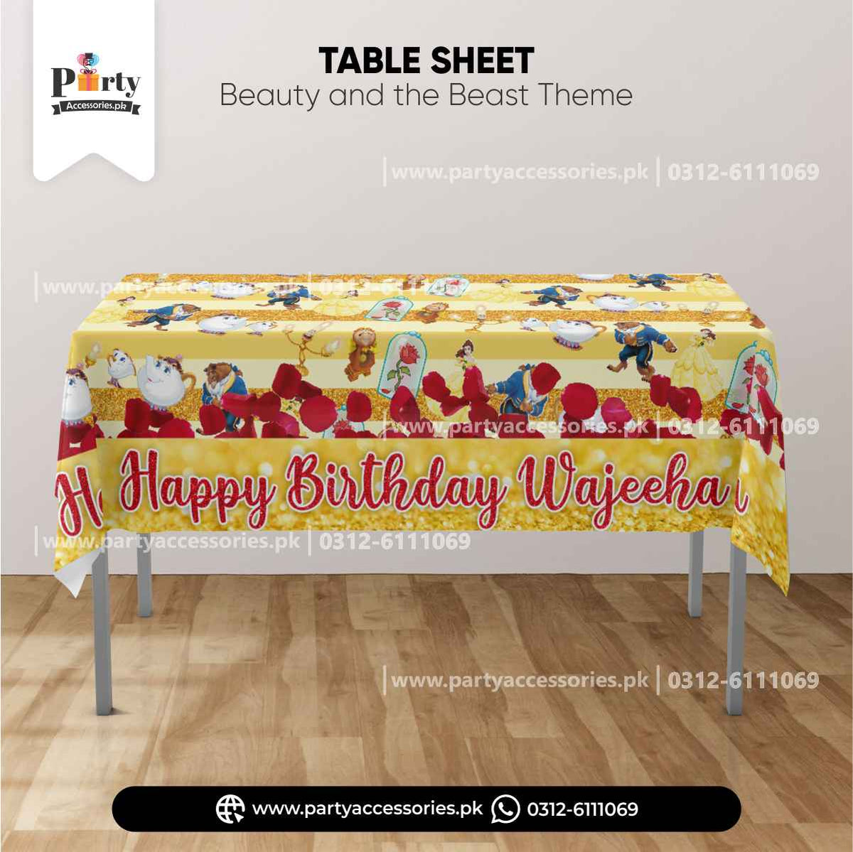 Beauty and Beast Customized Tabletop Sheet: 100% Personalized ...