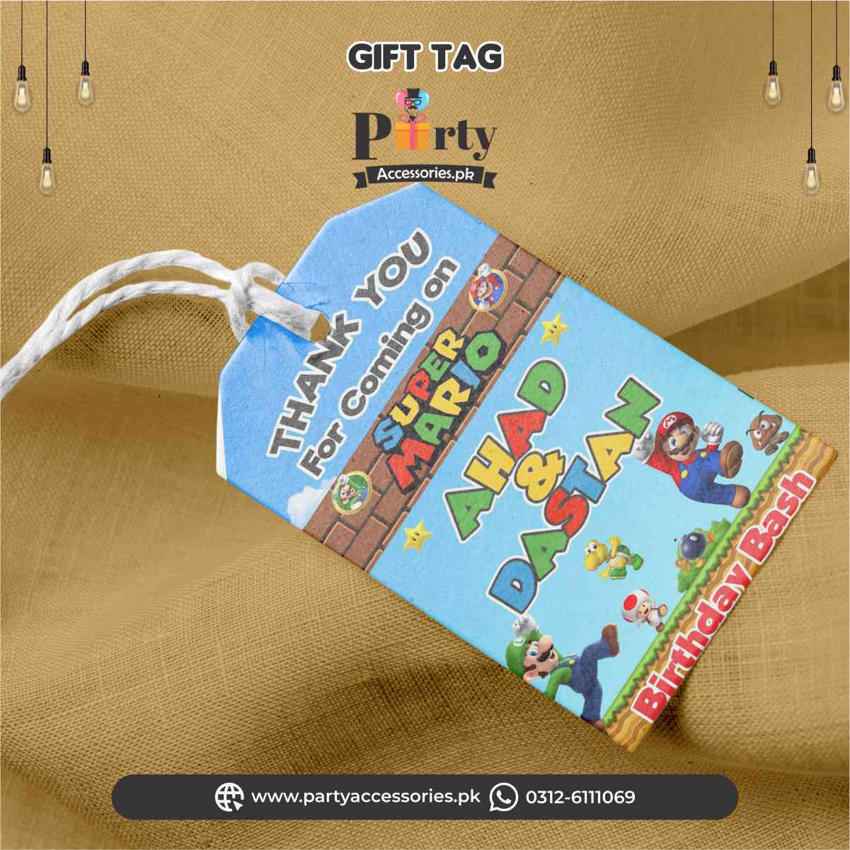 Super Mario Gift Tags: 6-Pack for Birthday Parties – PartyAccessories ...