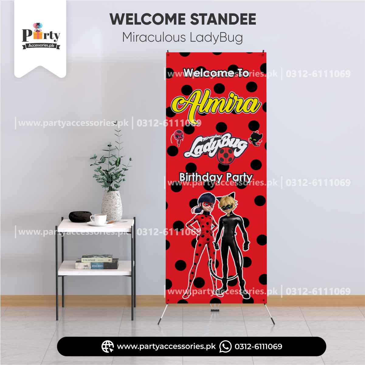 Miraculous Ladybug Theme Welcome Standee | Party Entrance Decoration ...