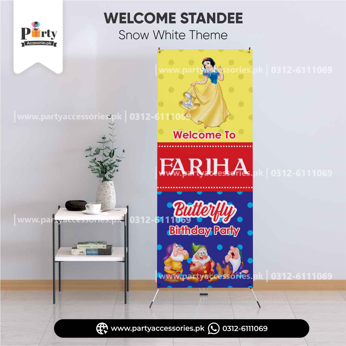 Snow White Themed Welcome Standee for Party Entrance Decor ...