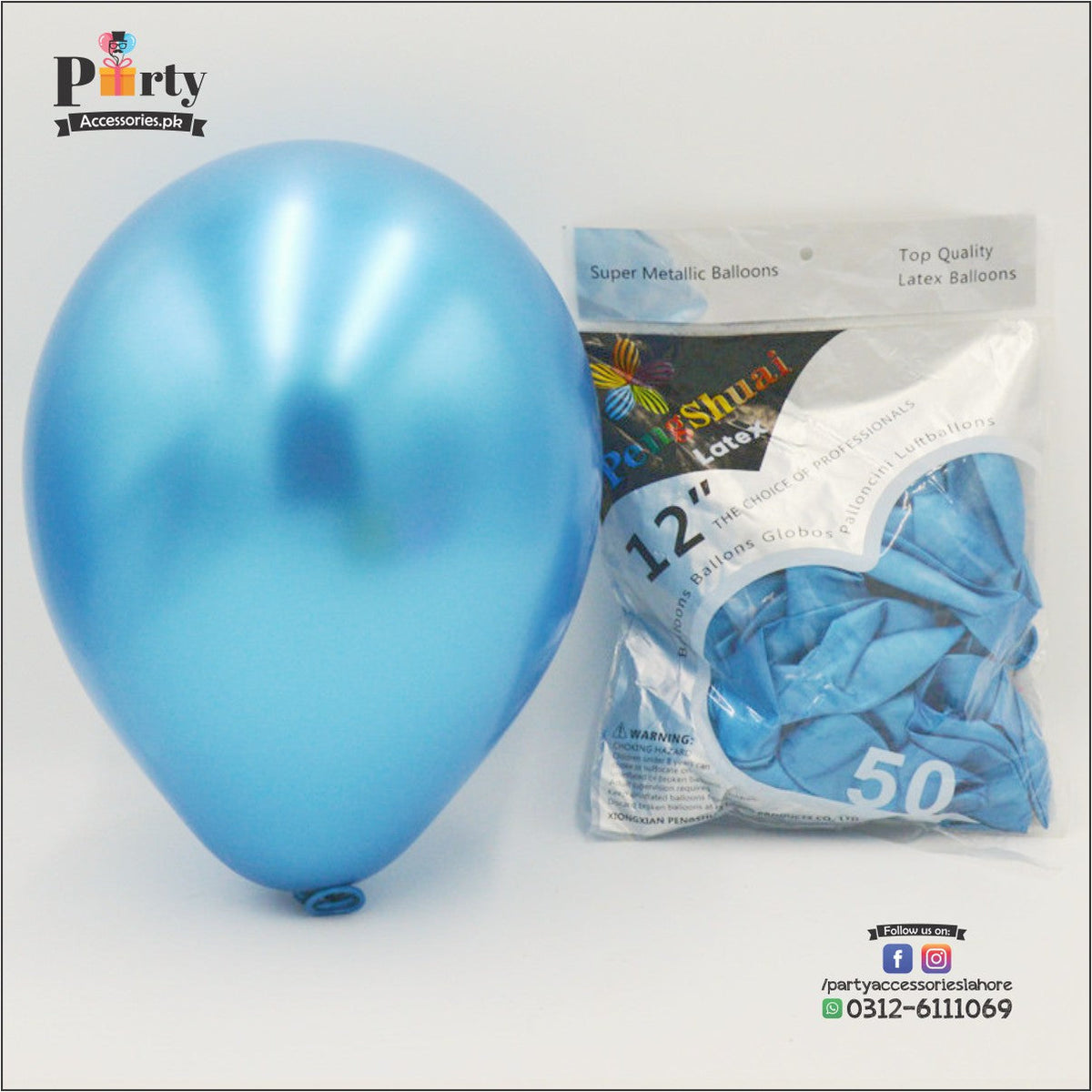 etallic Blue Chrome Balloons | 10" Blippi Theme Decor ...