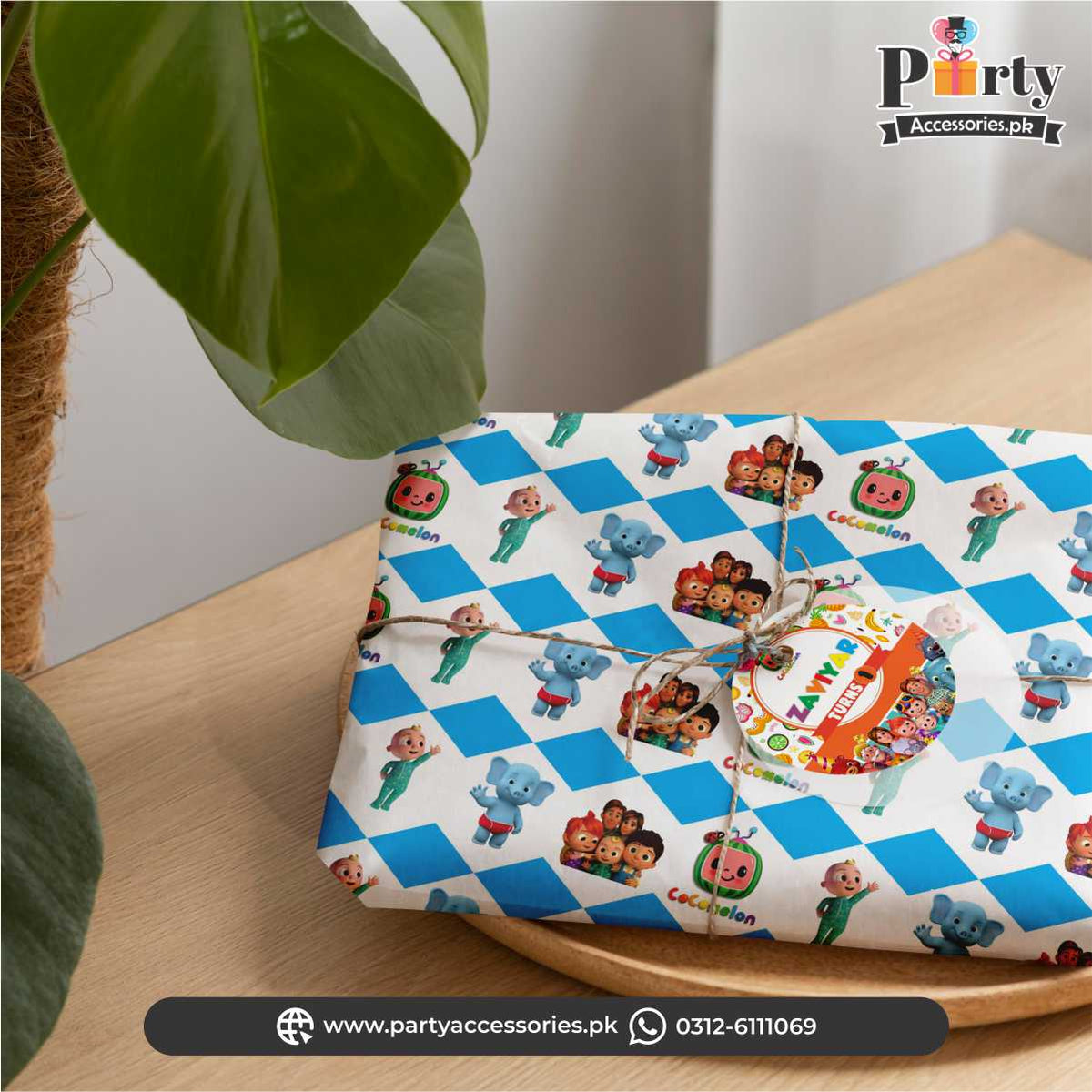 Cocomelon Theme Birthday Decorations | Gift Wrapping Sheet Set ...