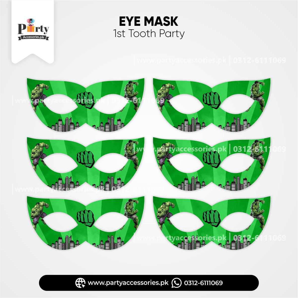 6-Pack Hulk Party Eye Masks | Kids Birthday Party Supplies | Ages 3-12 ...