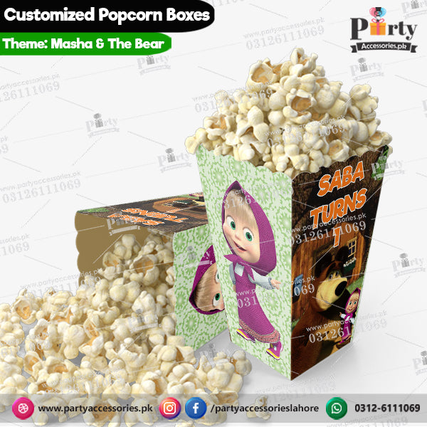 Masha and Bear Popcorn Boxes - Pack of 6 | Party Decor ...