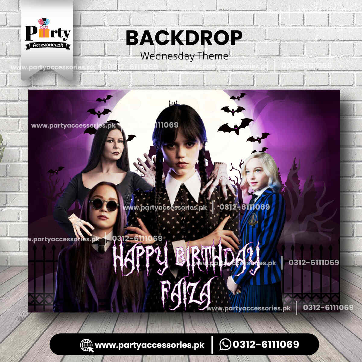 Wednesday Addams Birthday Backdrop | 5+ Customization Options ...