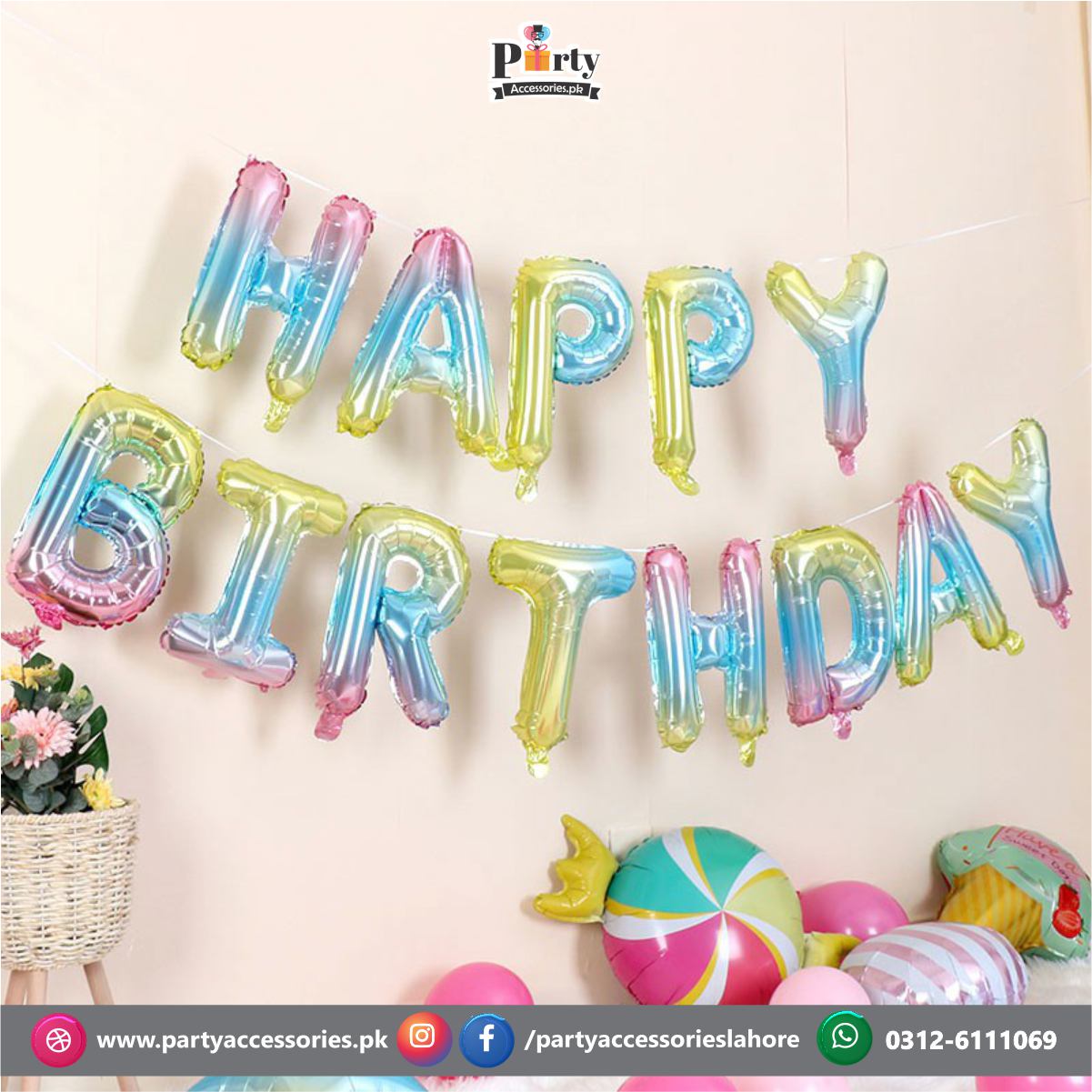 Happy birthday foil balloons Letters set | HBD Foil Balloons ...