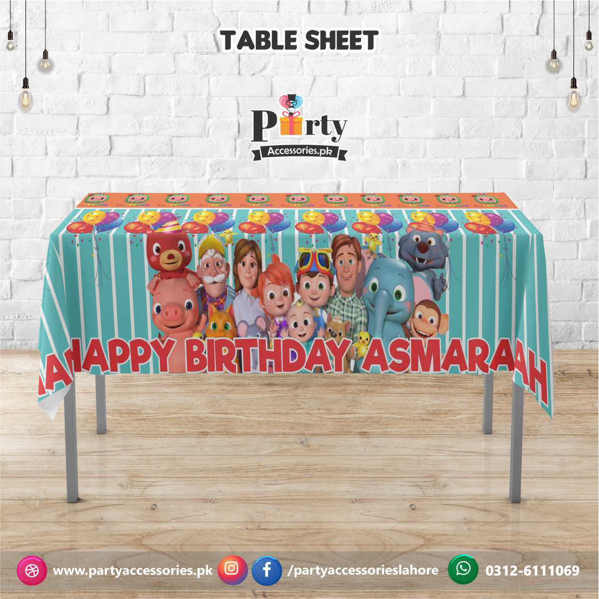 Personalized Cocomelon Table Sheet | 4 Sizes Available ...