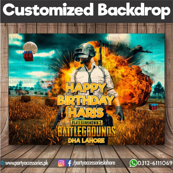 Customized PUBG Theme Birthday Party Backdrop – PartyAccessories.com.pk