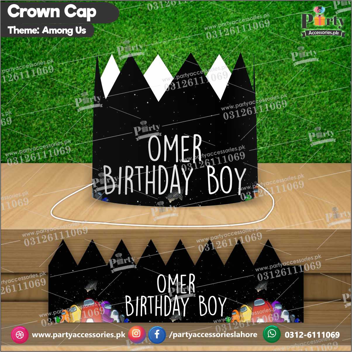 Among Us Crown Cap: Customized Birthday Accessory | 100% Personalized ...