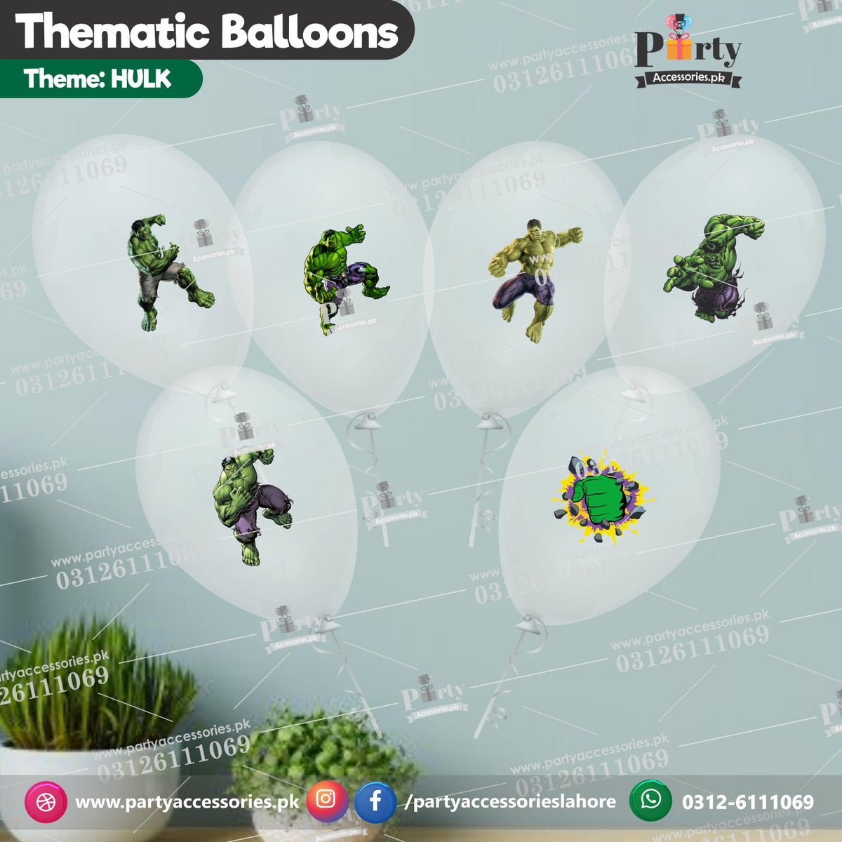 Hulk-Themed Transparent Balloons with Stickers for Party Decoration ...
