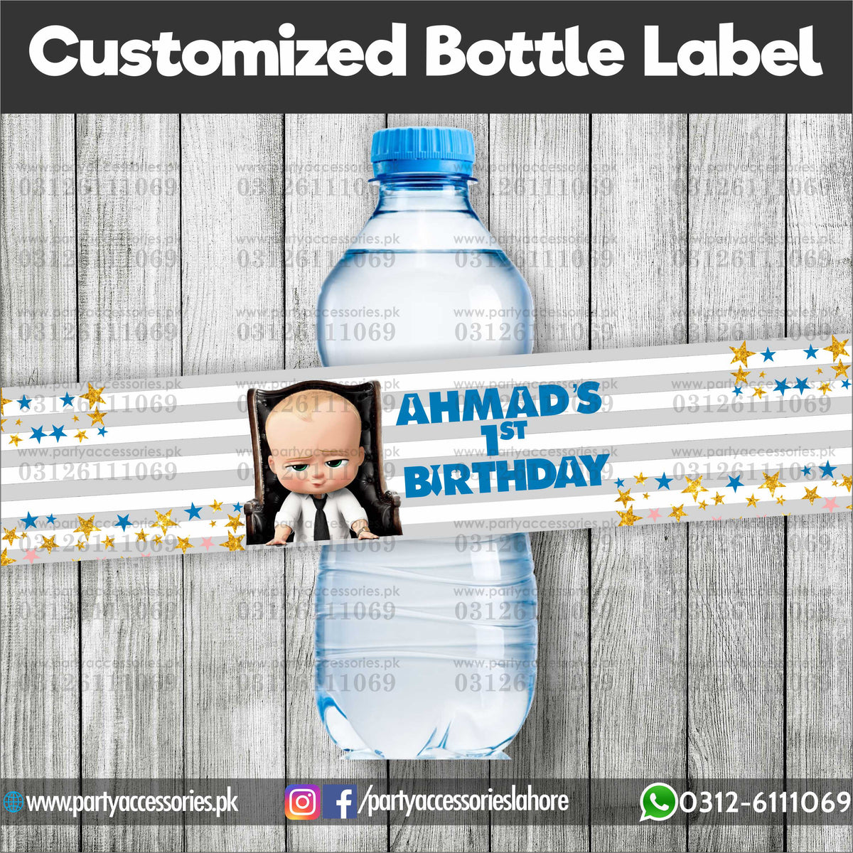 Boss Baby Bottle Labels | Custom Table Decorations – PartyAccessories ...