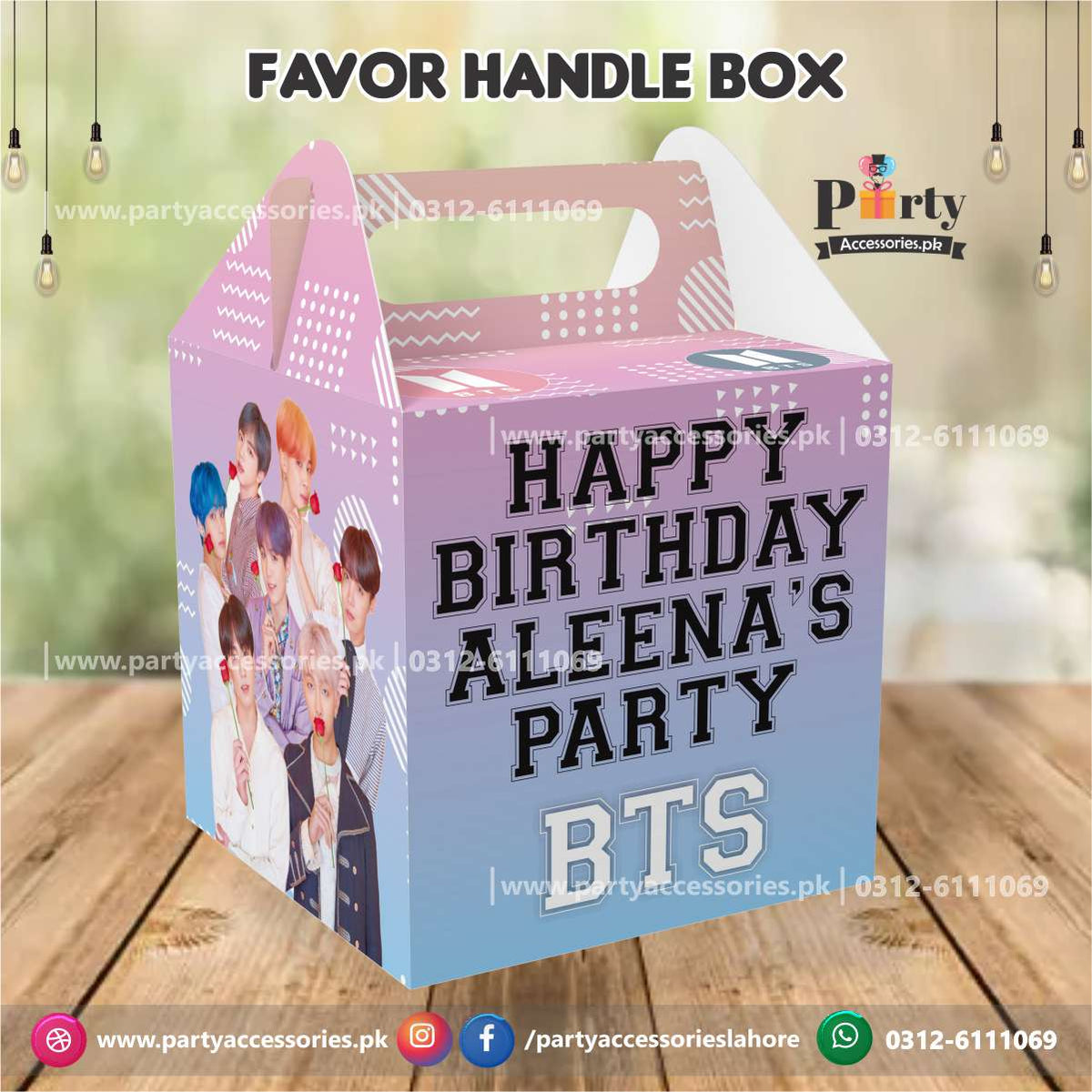 BTS Theme Goody Boxes - Set of 6 | Birthday Party Favors ...