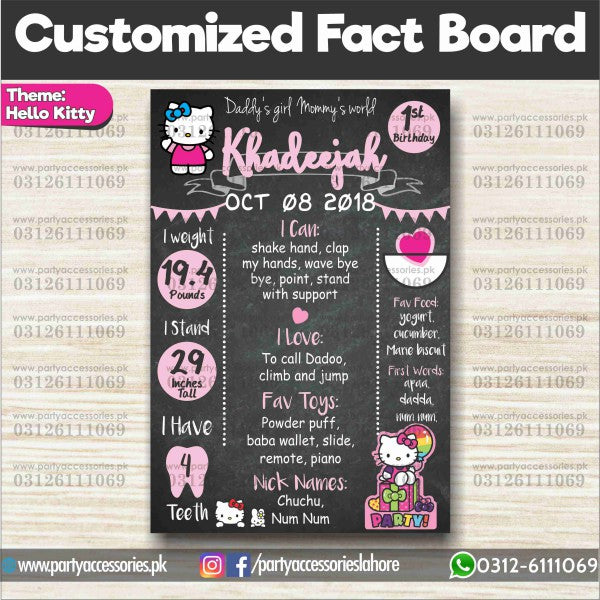 Hello Kitty Birthday Board: 100% Customizable Milestone Keepsake ...