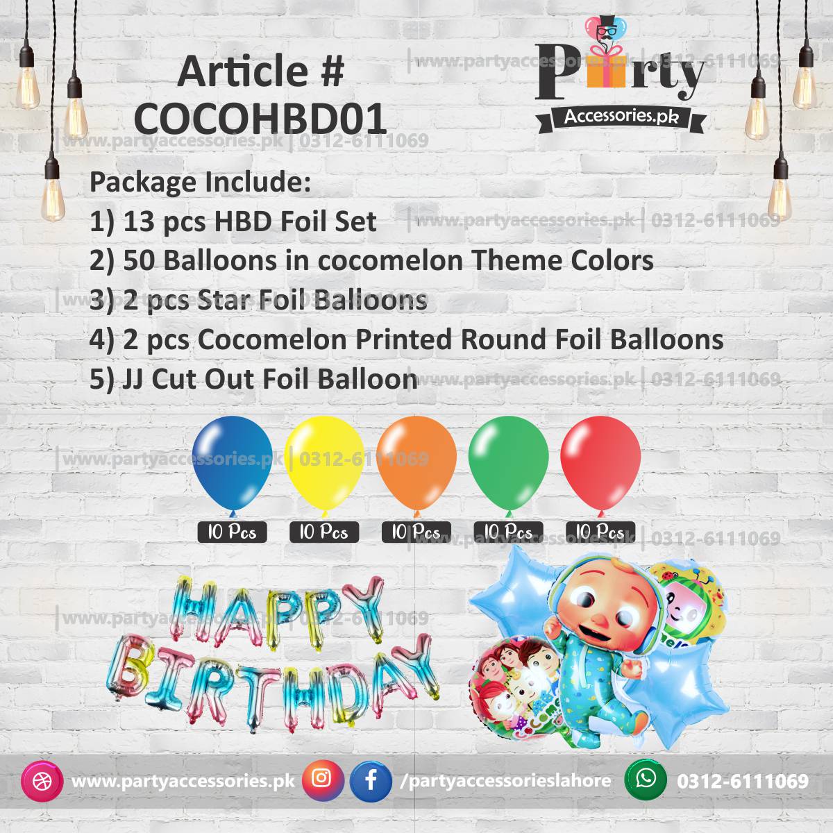 Cocomelon Birthday Theme Balloon Set | Budget Deal – PartyAccessories ...