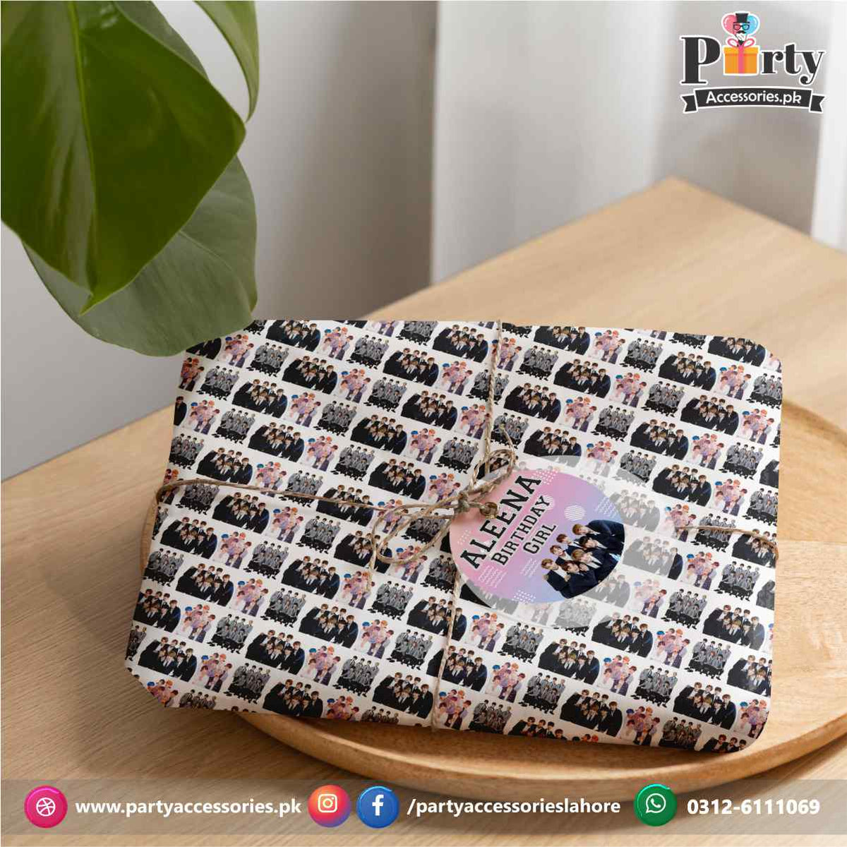 BTS Wrapping Sheets Set with Tag and Jute Ribbon – PartyAccessories.com.pk