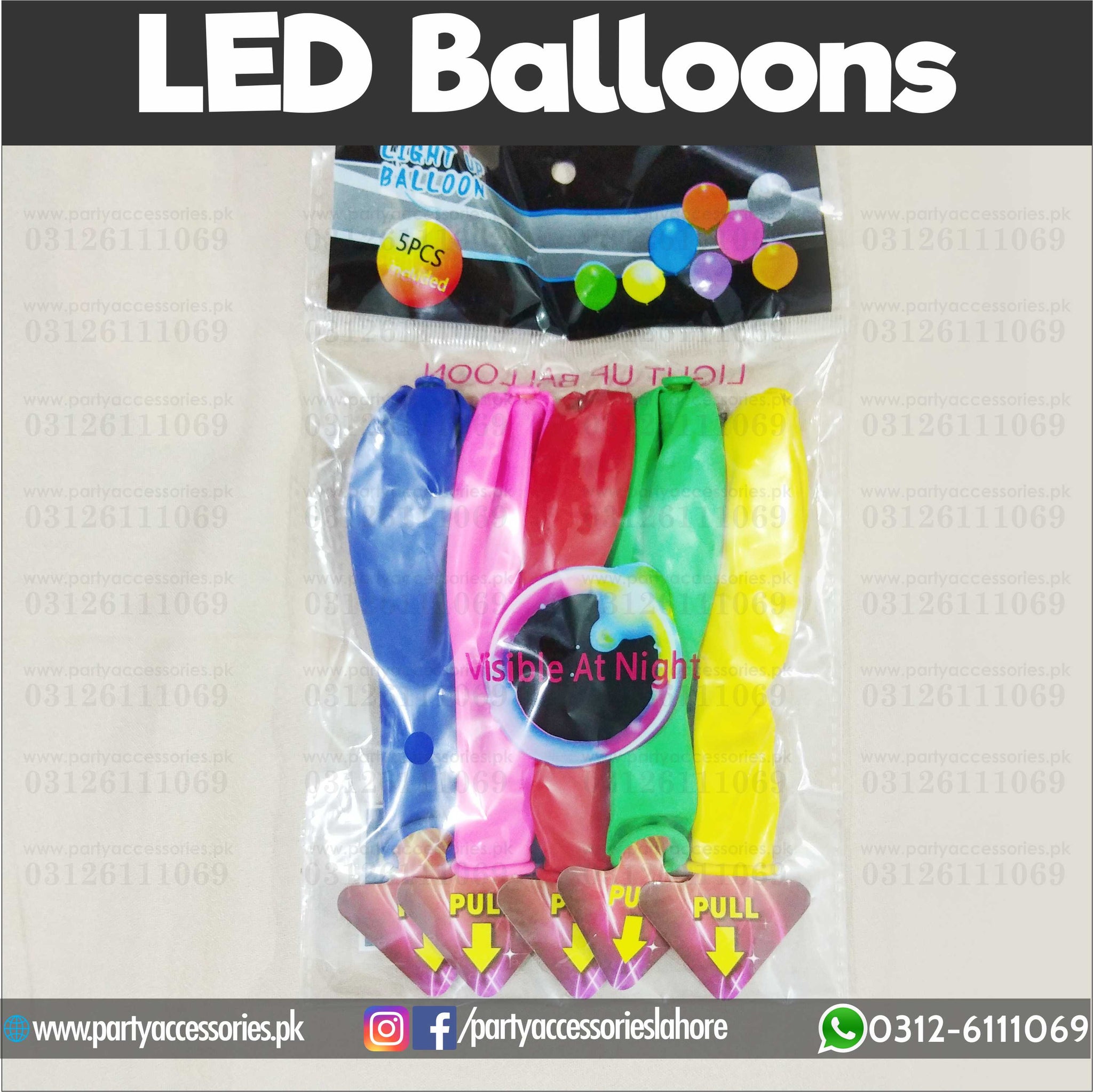 LED Balloons | LED light up latex balloons with multi colored blinking ...