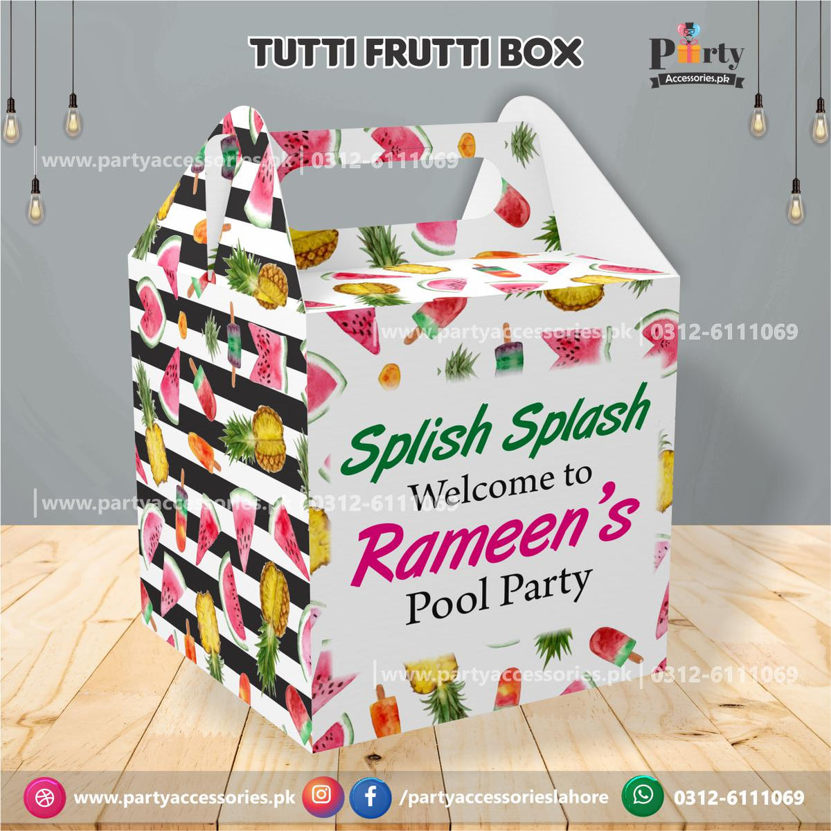 Customized Tutti Fruiti theme Party Favor / Goody Boxes ...