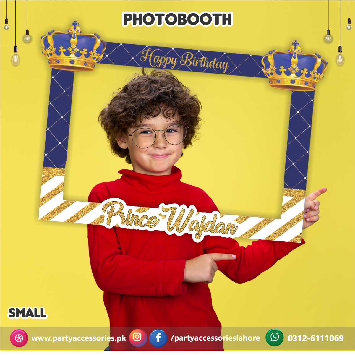 Prince theme Party Customized Photo Booth / selfie frame ...