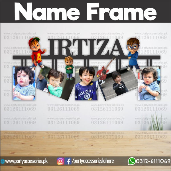 Customized Wall NAME frame in Alvin and the Chipmunks theme Birthday P ...