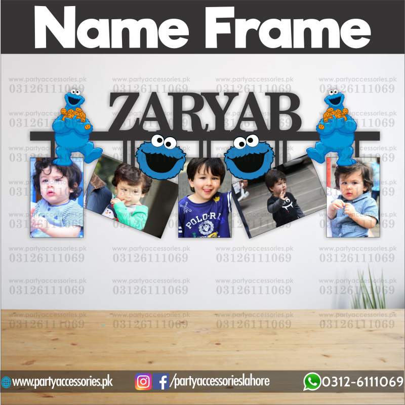 Cookie Monster Custom Wall Name Frame for Kids’ Room – PartyAccessories ...