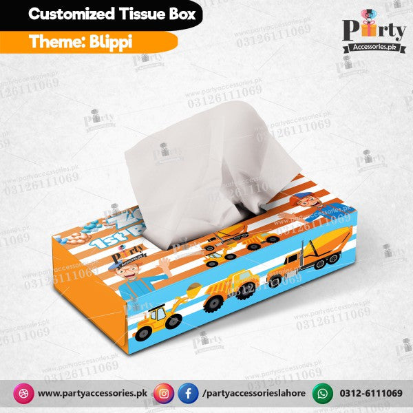 Blippi Theme Tissue Box Cover: 3-in-1 Birthday Party Essential ...