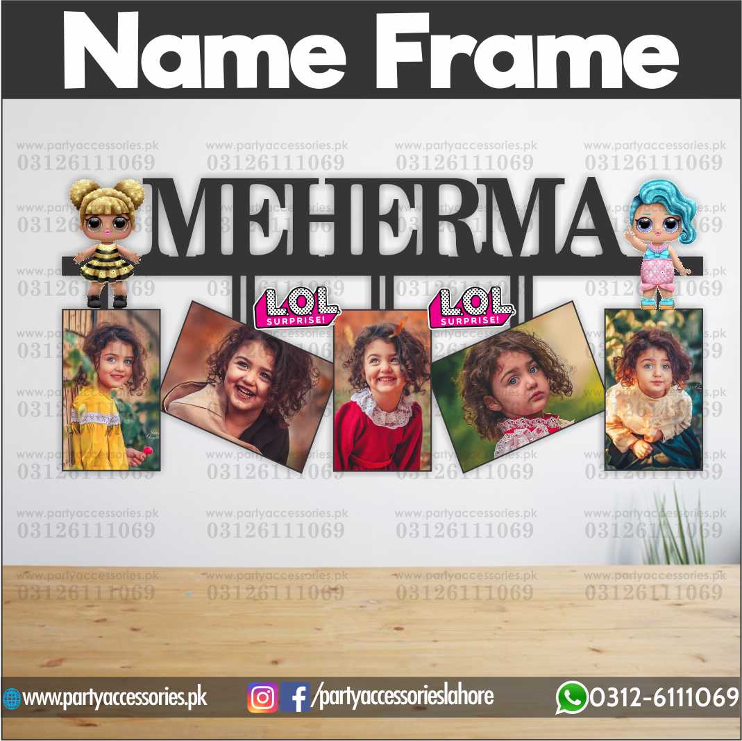 Customized LOL Dolls Wall Name Frame with 5 Photos – PartyAccessories ...