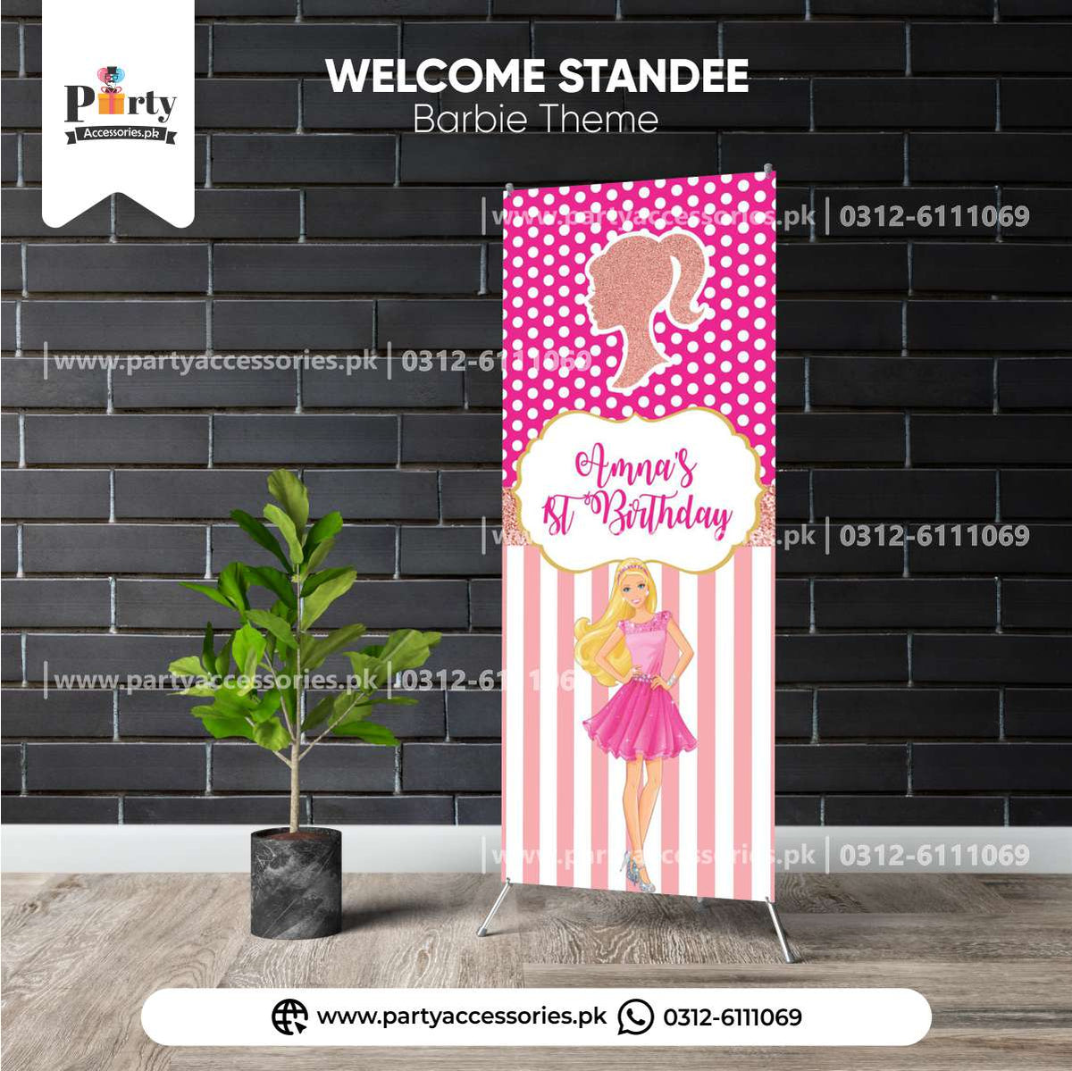 Customized Barbie-Themed Welcome Standee for Party Entrance Decoration ...